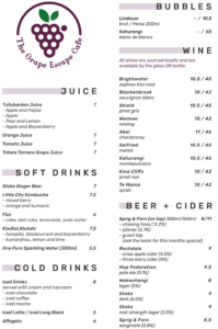 Our Menu - The Grape Escape Cafe
